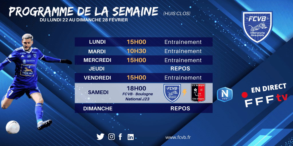 N1 : Programme de la semaine - FCVB
