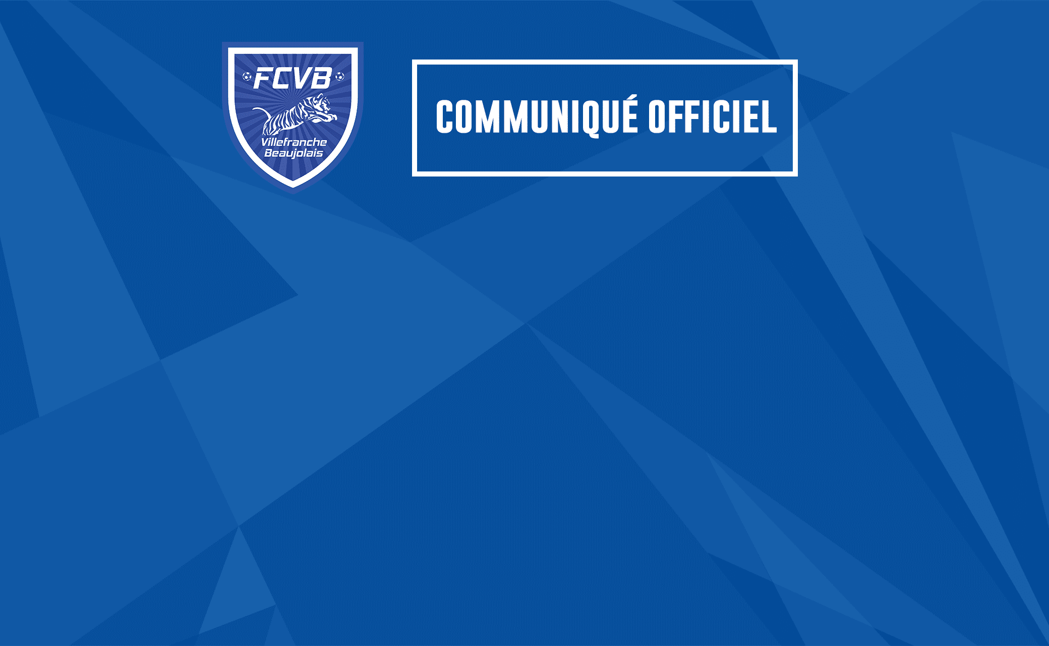 Communiqué officiel - FCVB